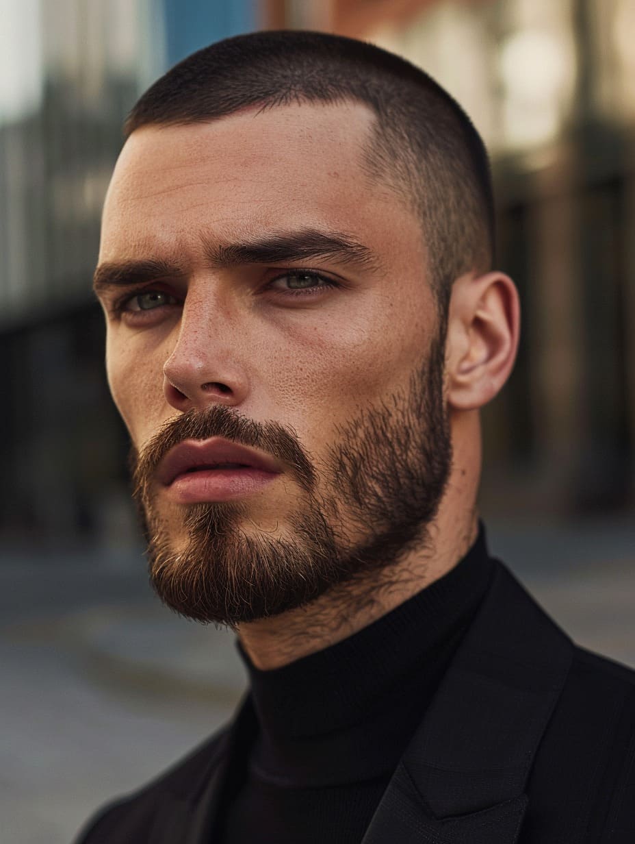 45 Dashing Buzzcut and Beard Combinations to Elevate Your Style