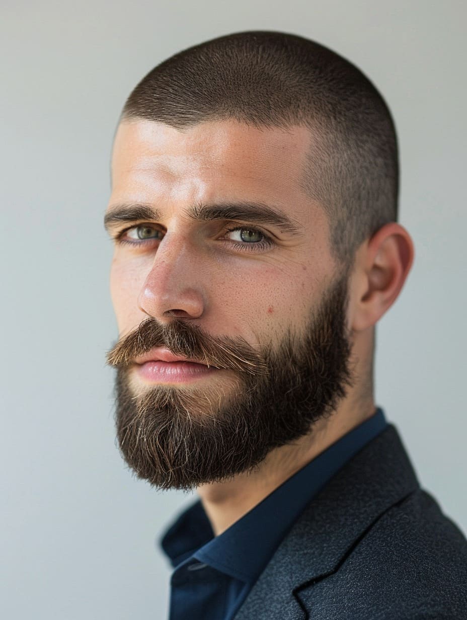 45 Dashing Buzzcut and Beard Combinations to Elevate Your Style